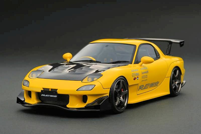 Ignition Model New RX-7 (FD3S) RE Amemiya - Yellow • DiecastSociety.com